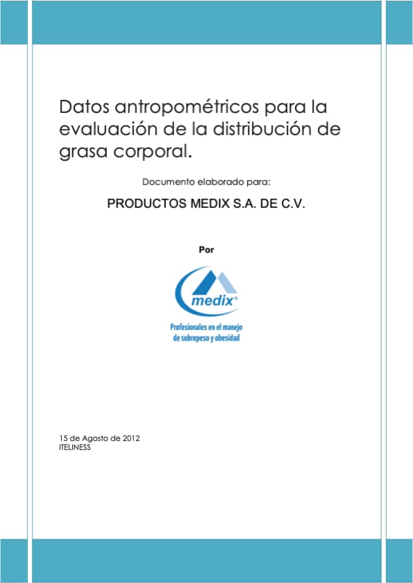 Monografía de datos antropométricos - Medical Medix®